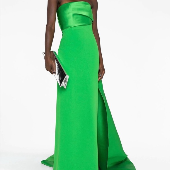 Solace London | Dresses | Solace London Kinsley Strapless Green Gown ...